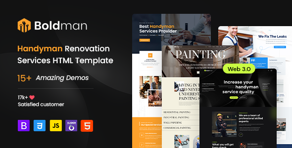 Boldman - Handyman Renovation Services HTML Template by ThemetechMount